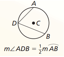 Inscribed Angle and Intercepted Arc of Circle